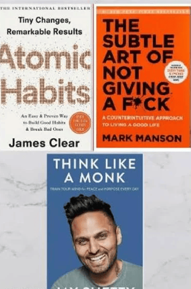 Buy Think like a monk + Atomic habits + The Subtle Art Of Not Giving A – PustakCafe